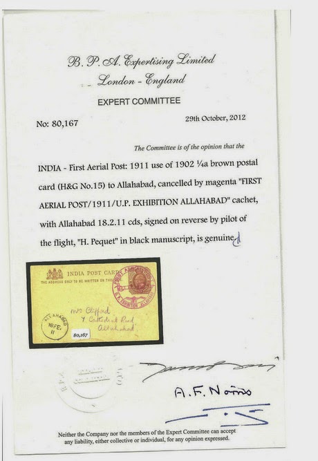 GANDHI STAMPS CLUB: Stamp Expertizing : B.P.A Expertising - BPA ...