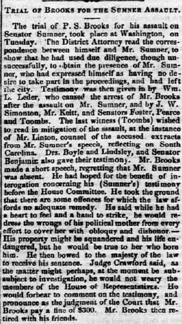 Shaking Paper: Contemporary Reports of Brooks' Caning of Sumner, 1856