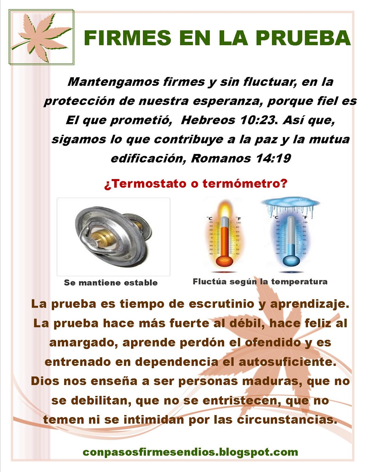 Con pasos firmes en Dios: FIRMEZA EN LA PRUEBA ES LA PROEZA