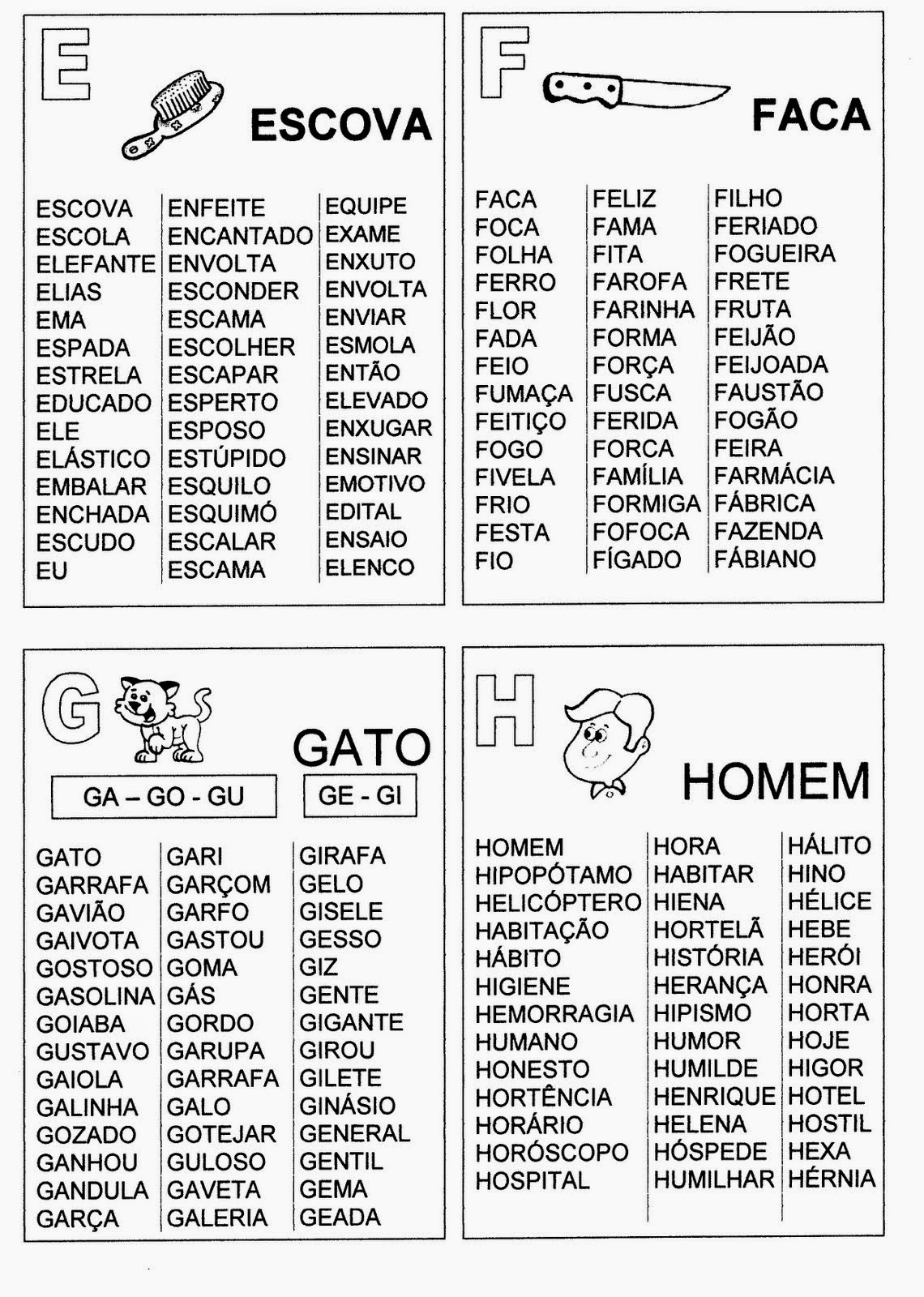 Fichas de Leitura para imprimir - Atividade de alfabetização Fichas de ...