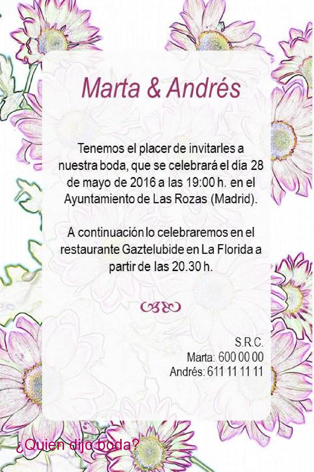 Como Escribir Una Invitacion De Boda