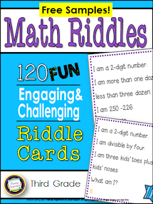 Classroom Freebies: Third Grade Math Riddles