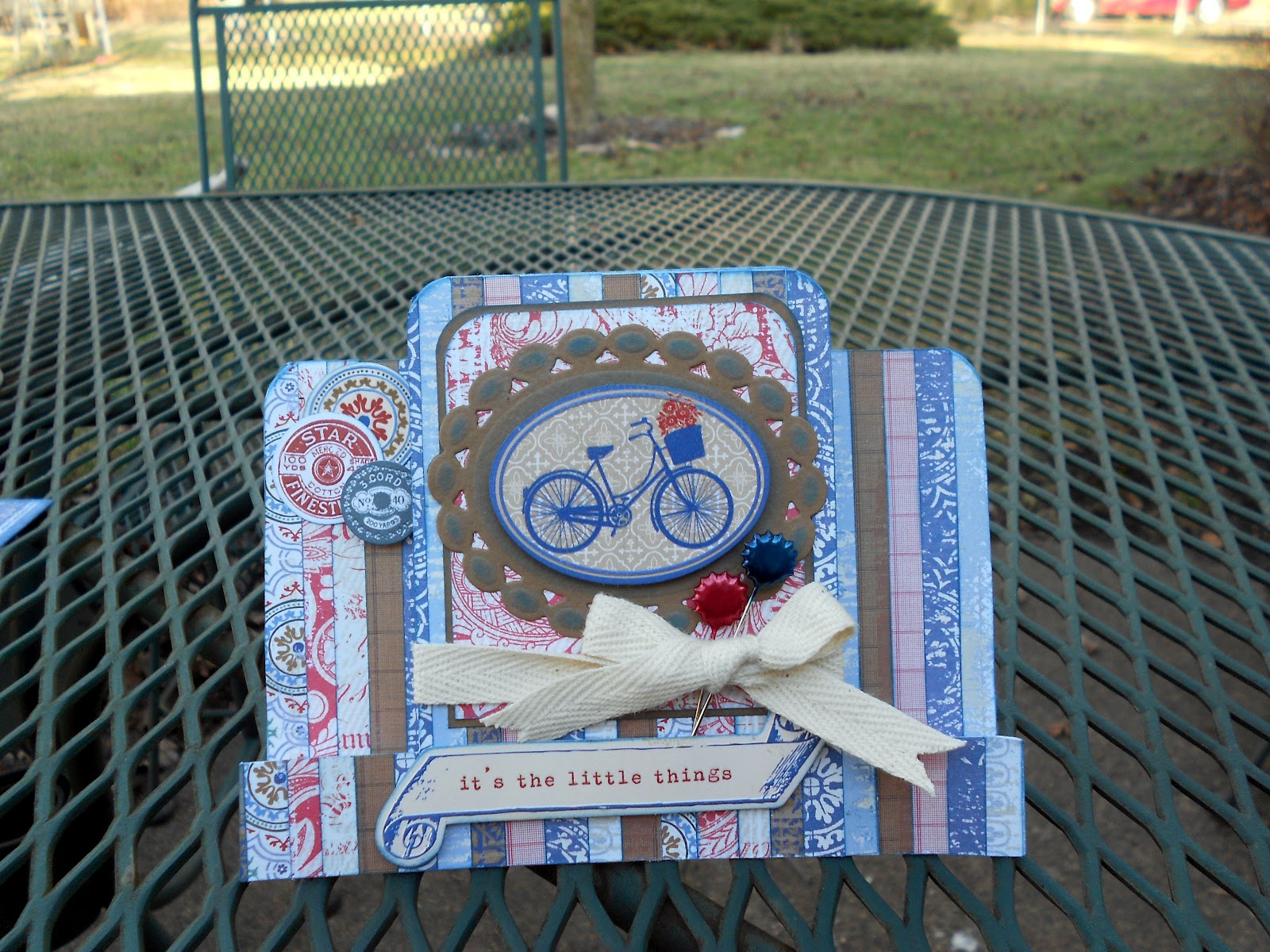 PaperRibbonsBling: Little Yellow Bicycle Card