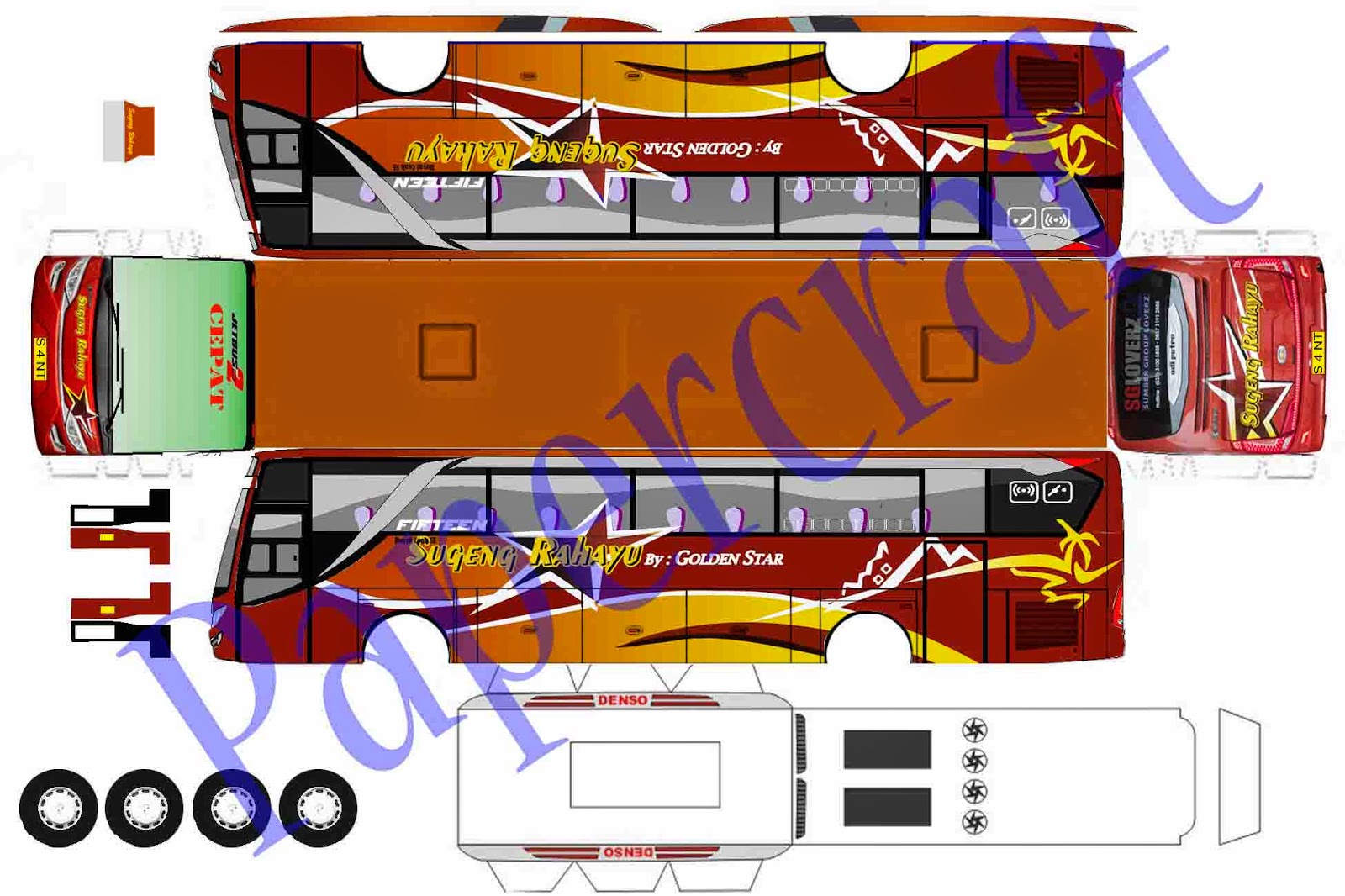 DESIGN PAPERCRAFT BUS: DESAIN POLA PAPERCRAFT BUS