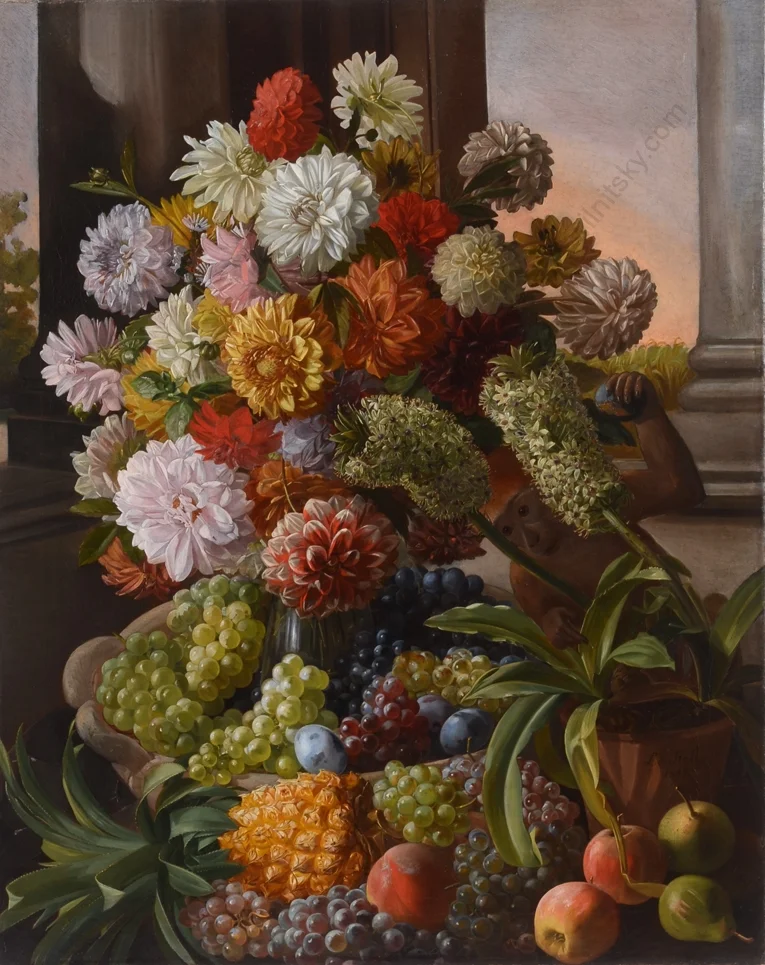 Leopold von Stoll (1808-1889) | Still life of flowers painter | Tutt'Art@