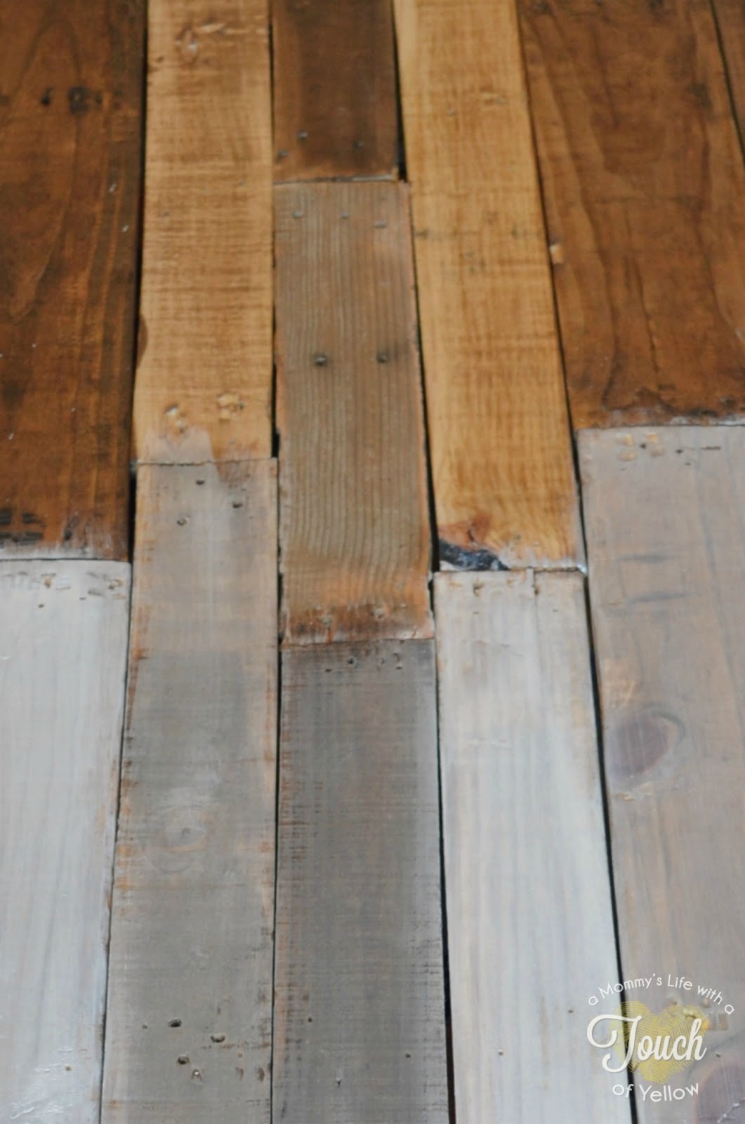 A mommy's life...with a touch of YELLOW: How to Whitewash Wood {Tutorial}