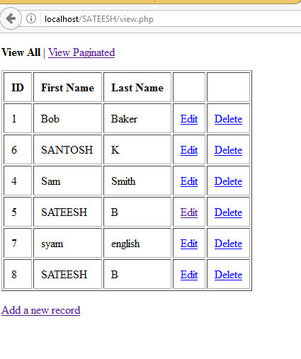 Php Php And Mysql Database Connectivity Addneweditdeleteview Options 5573