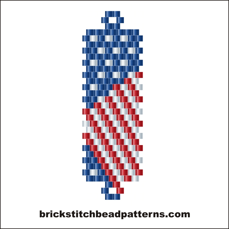 Brick Stitch Bead Patterns Journal: USA American Flag 2 Bracelet or ...