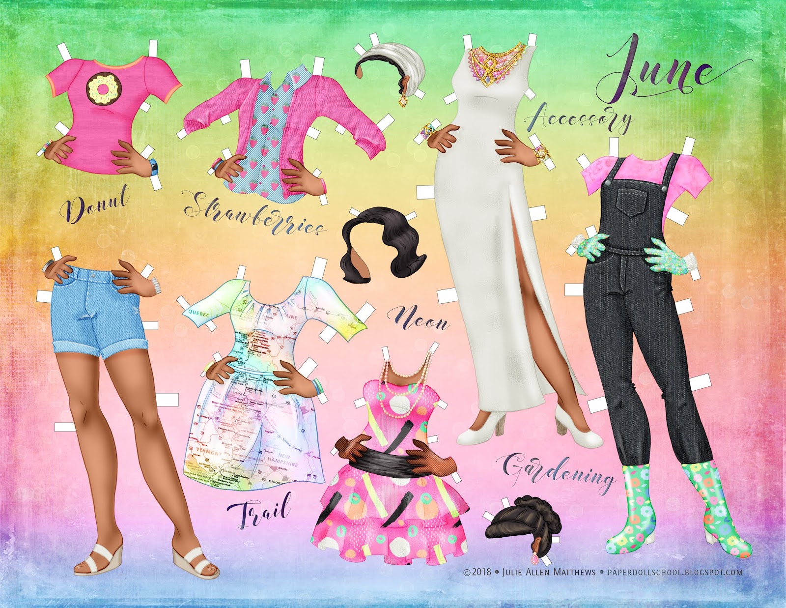 Paper Doll School: June Paper Doll - Set 1