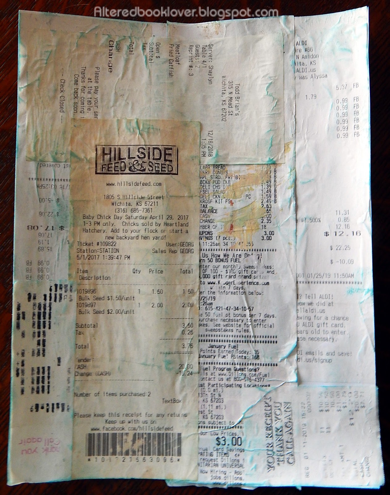 Altered Book Lover: Receipts