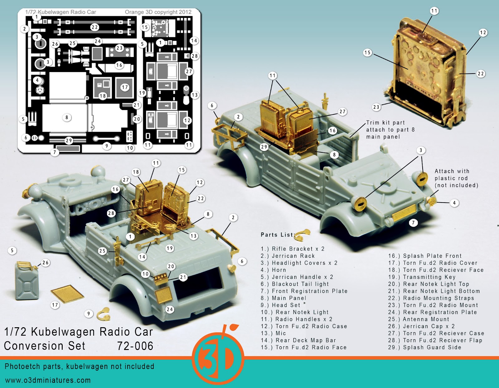 Orange 3D Plastic: Kubelwagen Radio Car Conversion