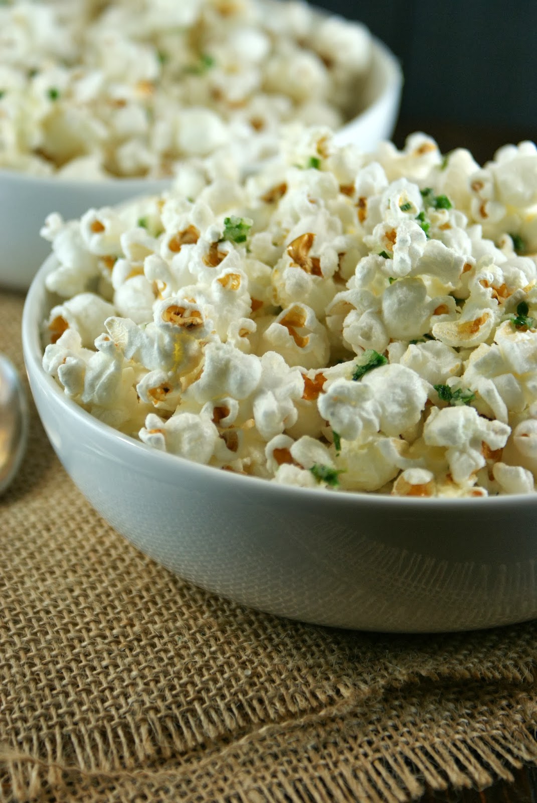 Authentic Suburban Gourmet: Chive & Parmesan Popcorn | Friday Night Bites