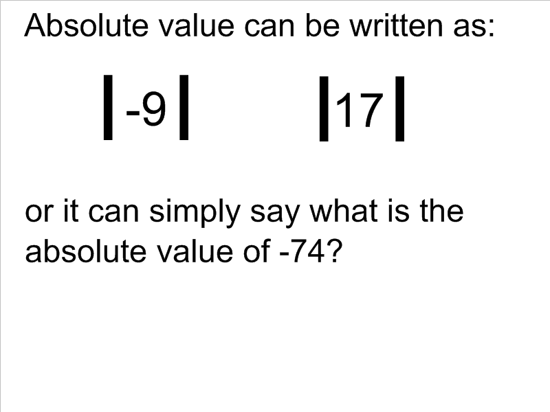 Mrs. White's 6th Grade Math Blog: INTEGERS: OPPOSITE & ABSOLUTE VALUE