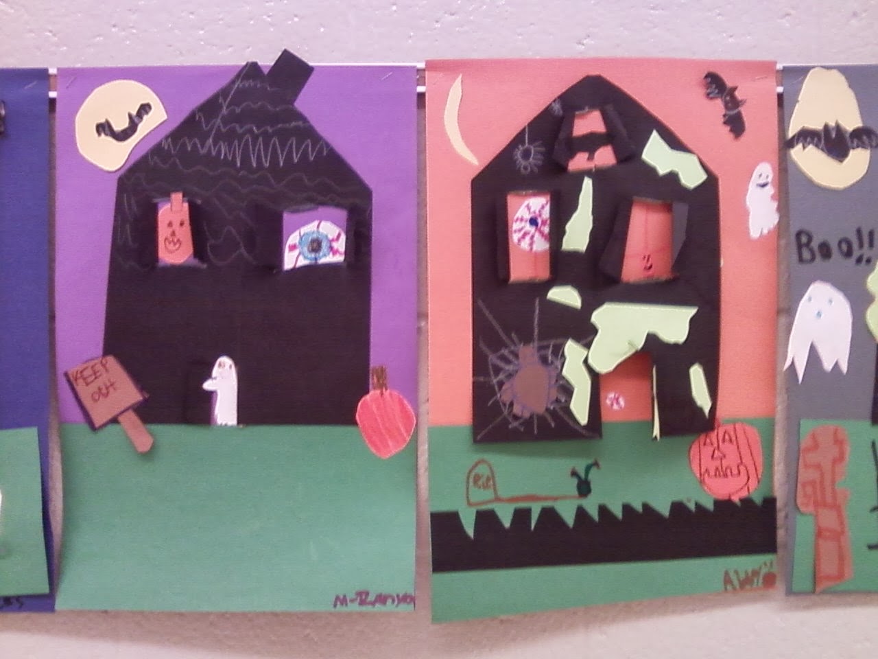 PPPS Elementary Art Rooms: Spooky Houses! 2nd grade Project