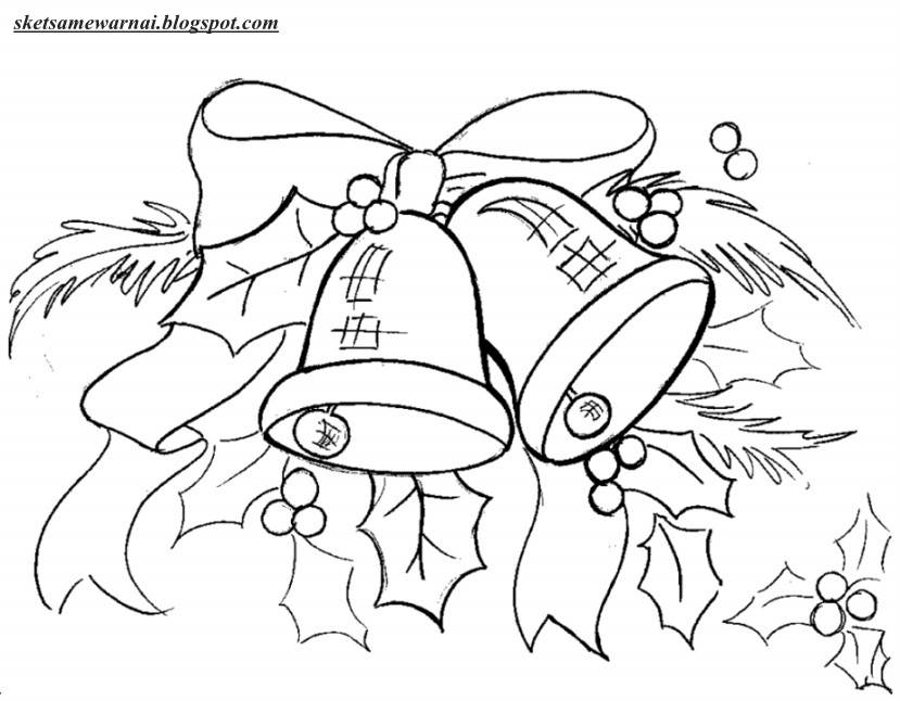 Sketsa Mewarnai Gambar Perayaan Natal - Sketsa Mewarnai
