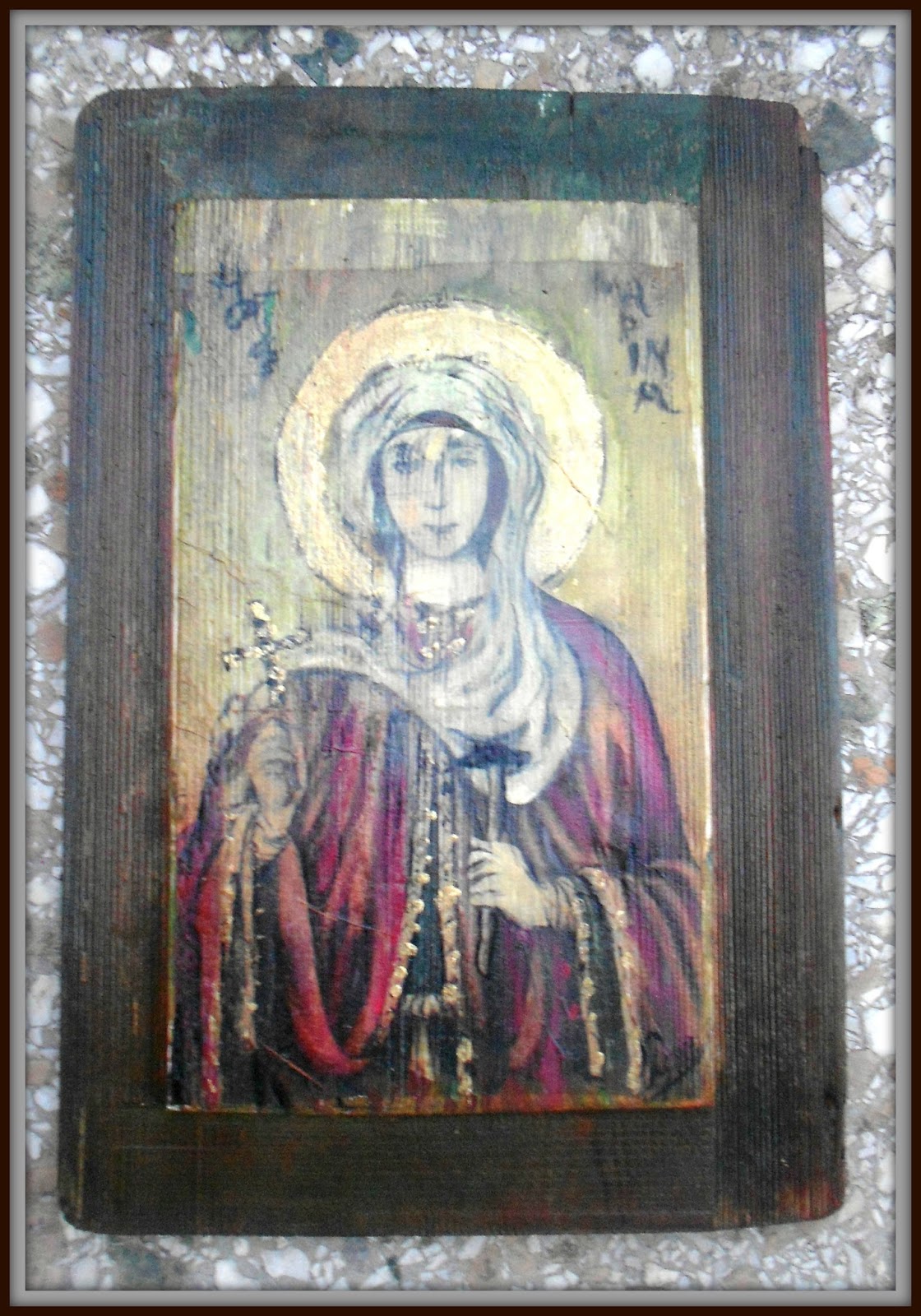 lila365idees: Η ΕΙΚΟΝΑ ΤΗΣ ΑΓΙΑΣ ΜΑΡΙΝΑΣ (ICON OF SAINT MARINA)