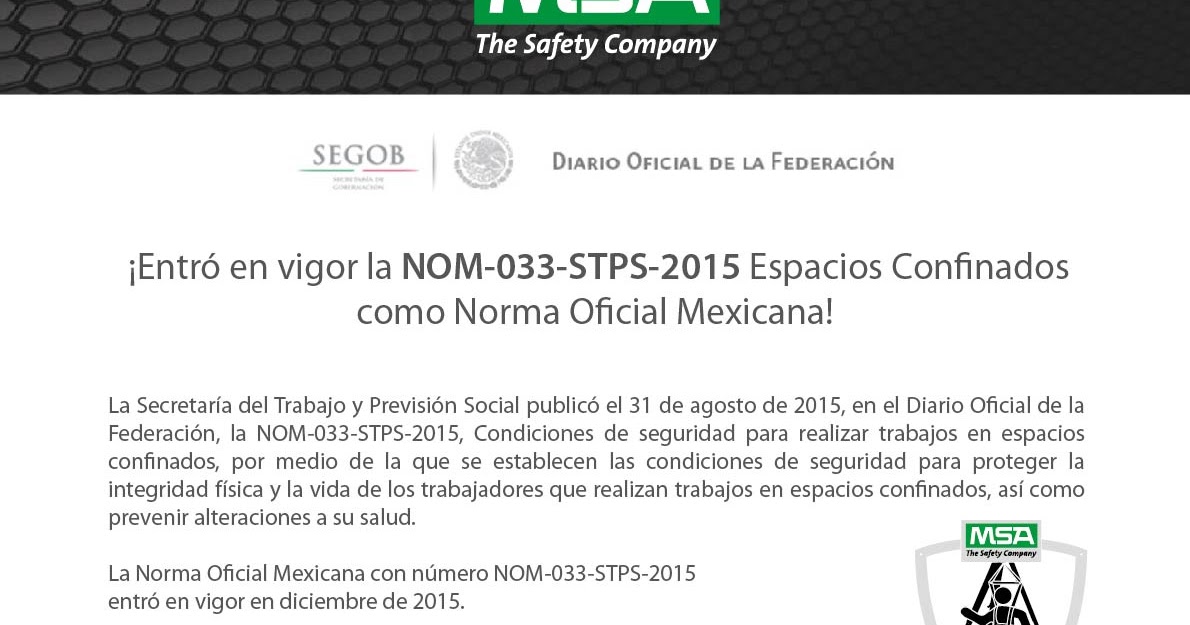 IETSA: Espacios Confinados y Productos que cumplen con la NOM-033-STPS-2015