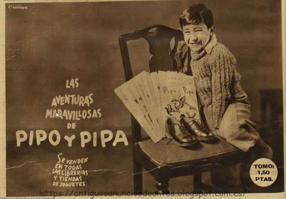 Antiguos anuncios de antes: Pipo y Pipa (libro infantil) (30 anuncios)