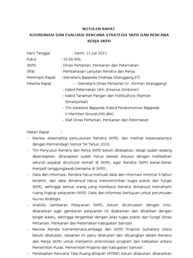 format notulen rapat - wood scribd indo