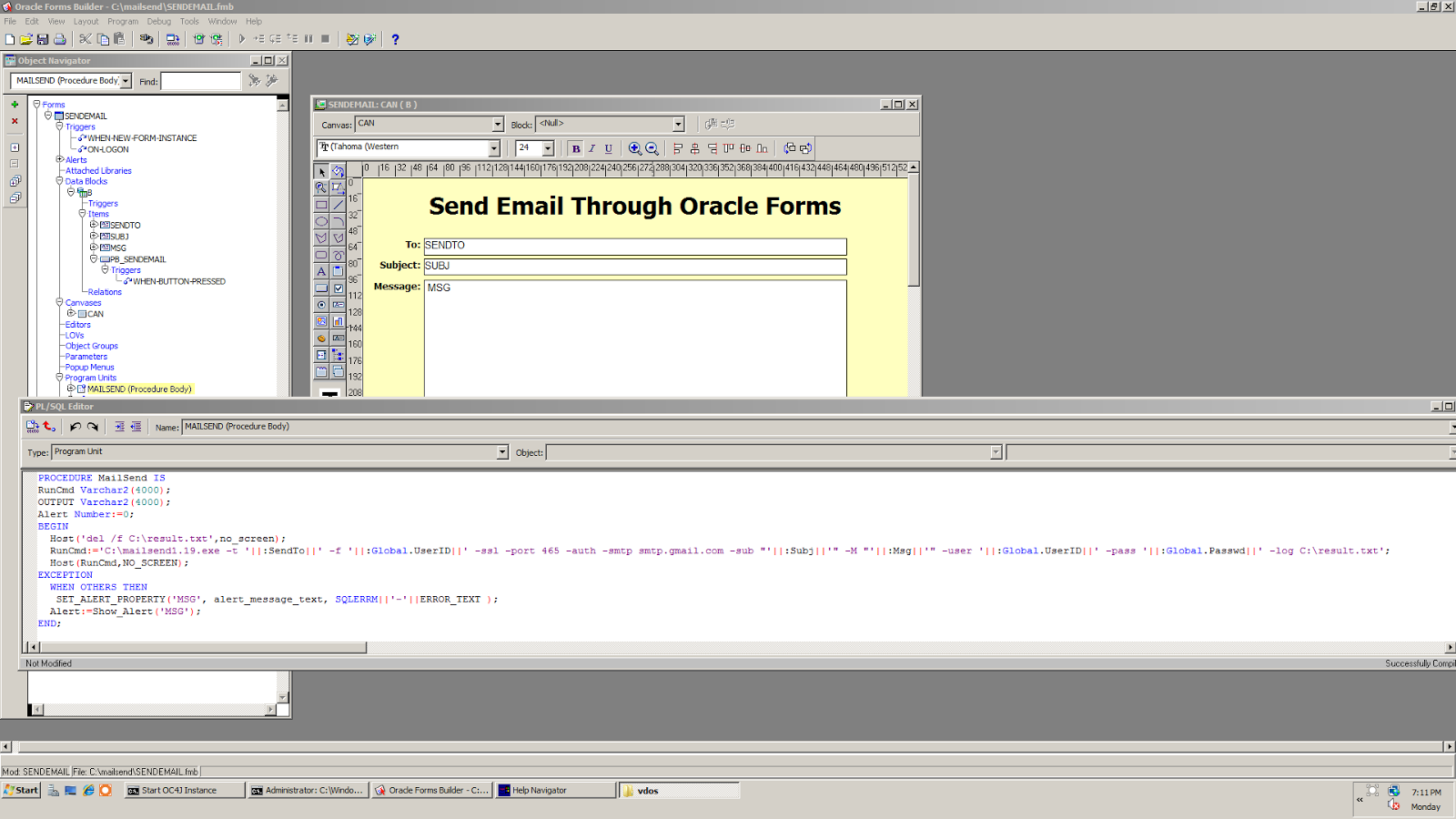 Hasan Jawaid: Send Email via Oracle Forms
