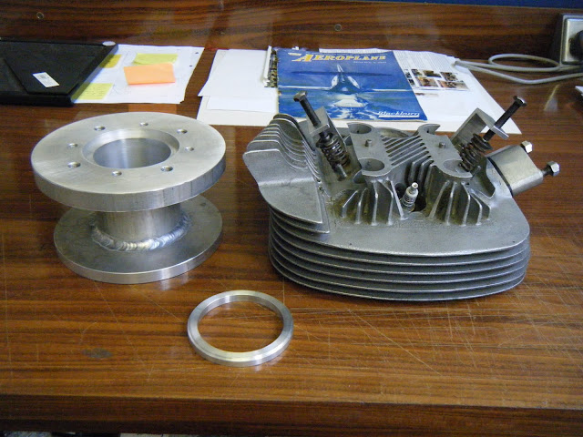 Yorkshire Ferret: Flow Bench setup for a 250cc Manx Norton cylinder head.