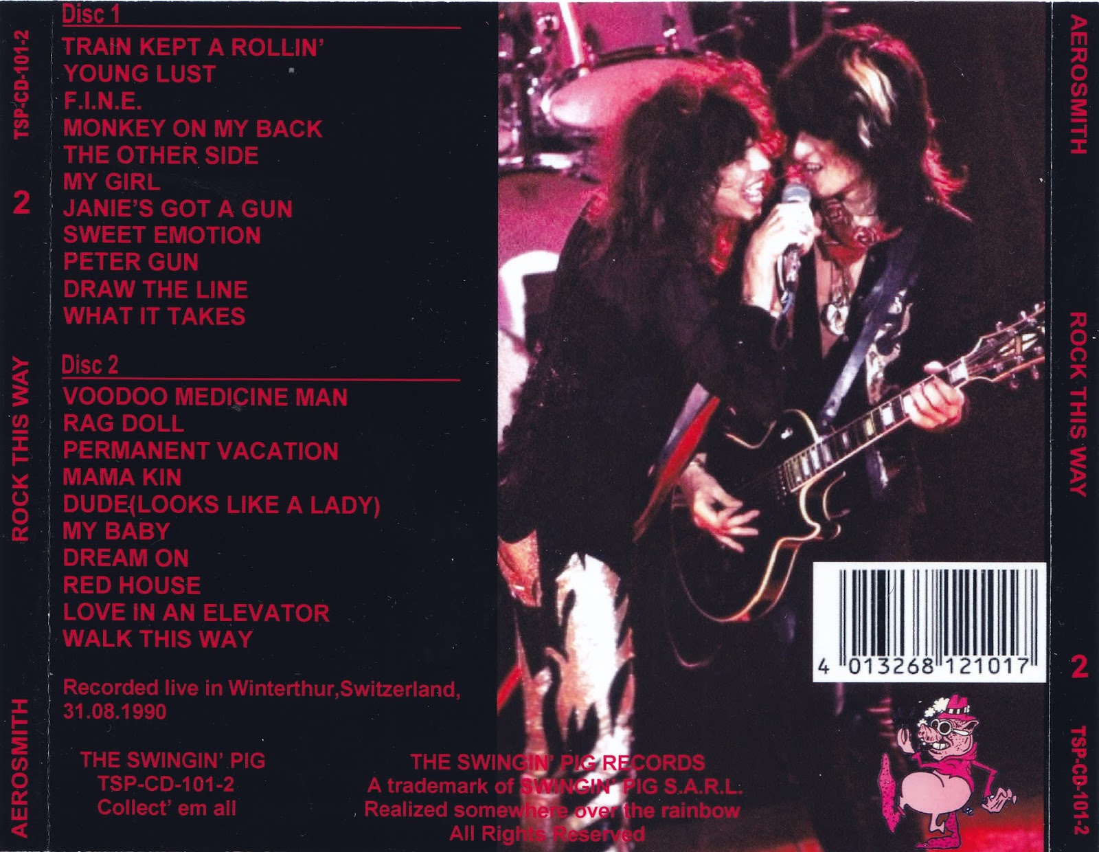 AEROSMITH BOOTLEGS COVER ARTS: ROCK THIS WAY ( winterthur 31/08/1990 )