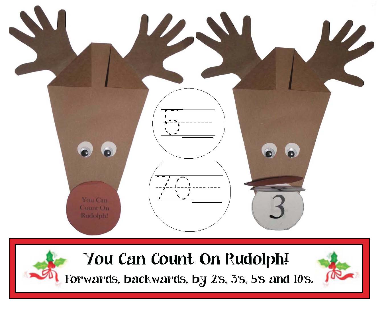 "You Can Count On Rudolph" Reindeer Craftivity - Classroom Freebies