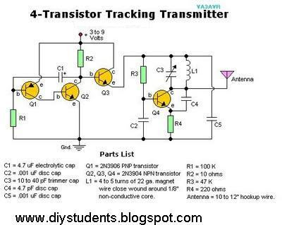 DIY Students: 4 Transistors Tracking Transmitter