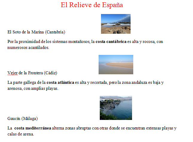 mi porfolio de ciencias: Documento word: El Relieve.