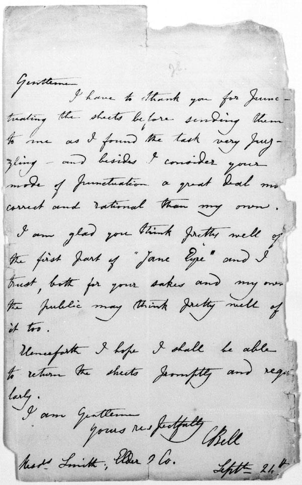 the Brontë Sisters: Letter and newspaper article about Charlotte Bronte