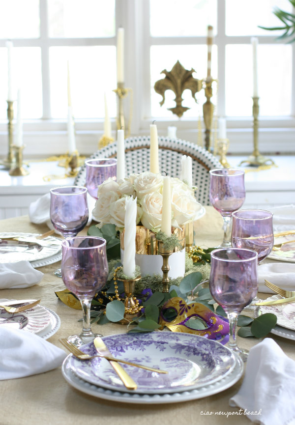 ciao! newport beach: a vintage inspired mardi gras table