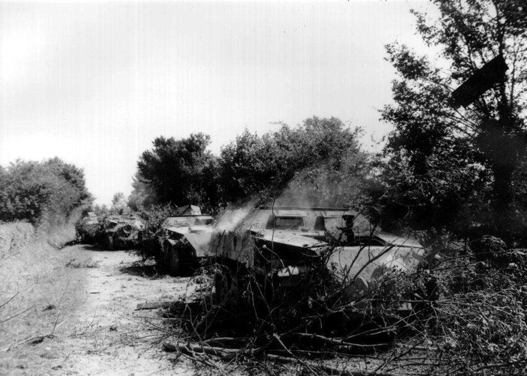 A row of destroyed "Hanomags" - France 1944