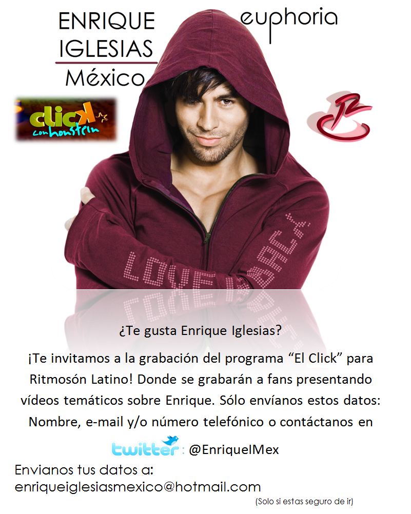 Enrique Iglesias México: Grabación del programa El Click para Ritmoson ...