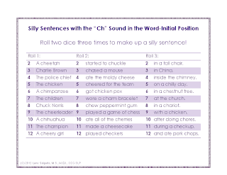 Ms. Lane's SLP Materials: Articulation: Silly Sentences with the "Ch" Sound