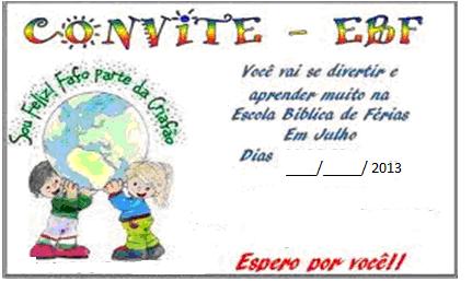 Projeto Vale: Plano de Aula - EBF- Escola Bíblica de Férias