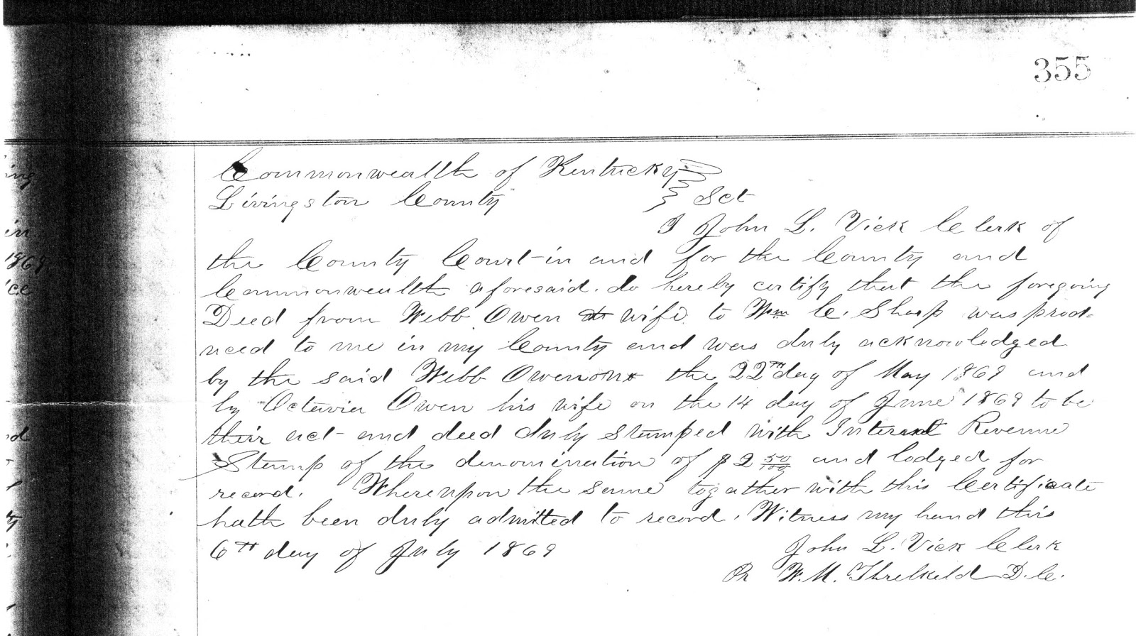 My Ancestors Along the Ohio: Sharp Family Land Purchase, Livingston Co ...