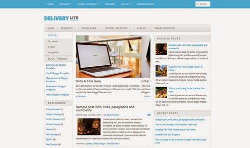 Delivery Lite - Template Blog SEO Responsif Minimalis 3 Kolom