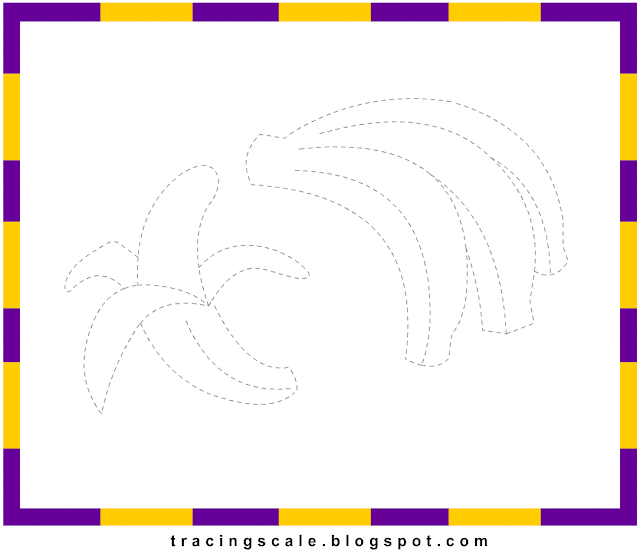 Free Tracing worksheet Printable: Banana Tracing