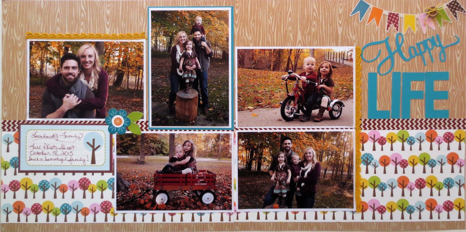 Random Memories: Two Page Scrapbook Layout - "Happy Life"