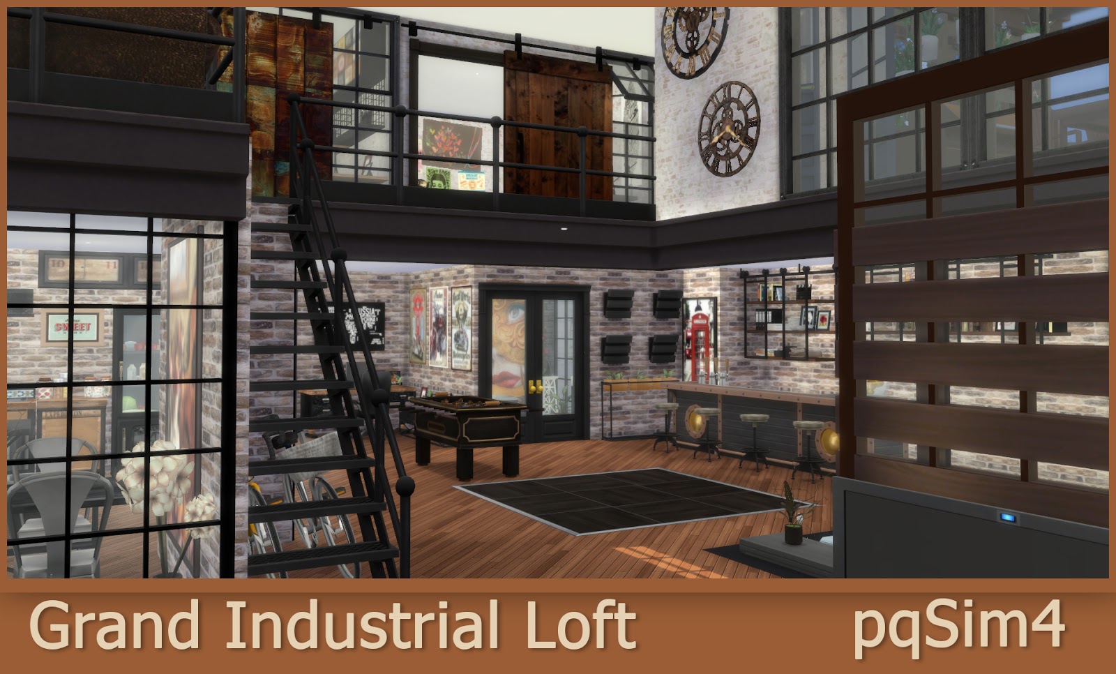 Grand Industrial Loft. Sims 4 Speed Build and Download.