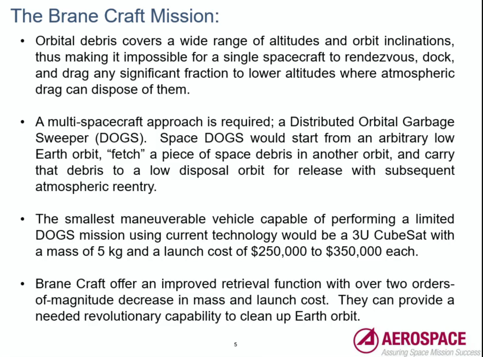 NASA NIAC Brane craft that is solar powered with 4000 ISP and weighs ...