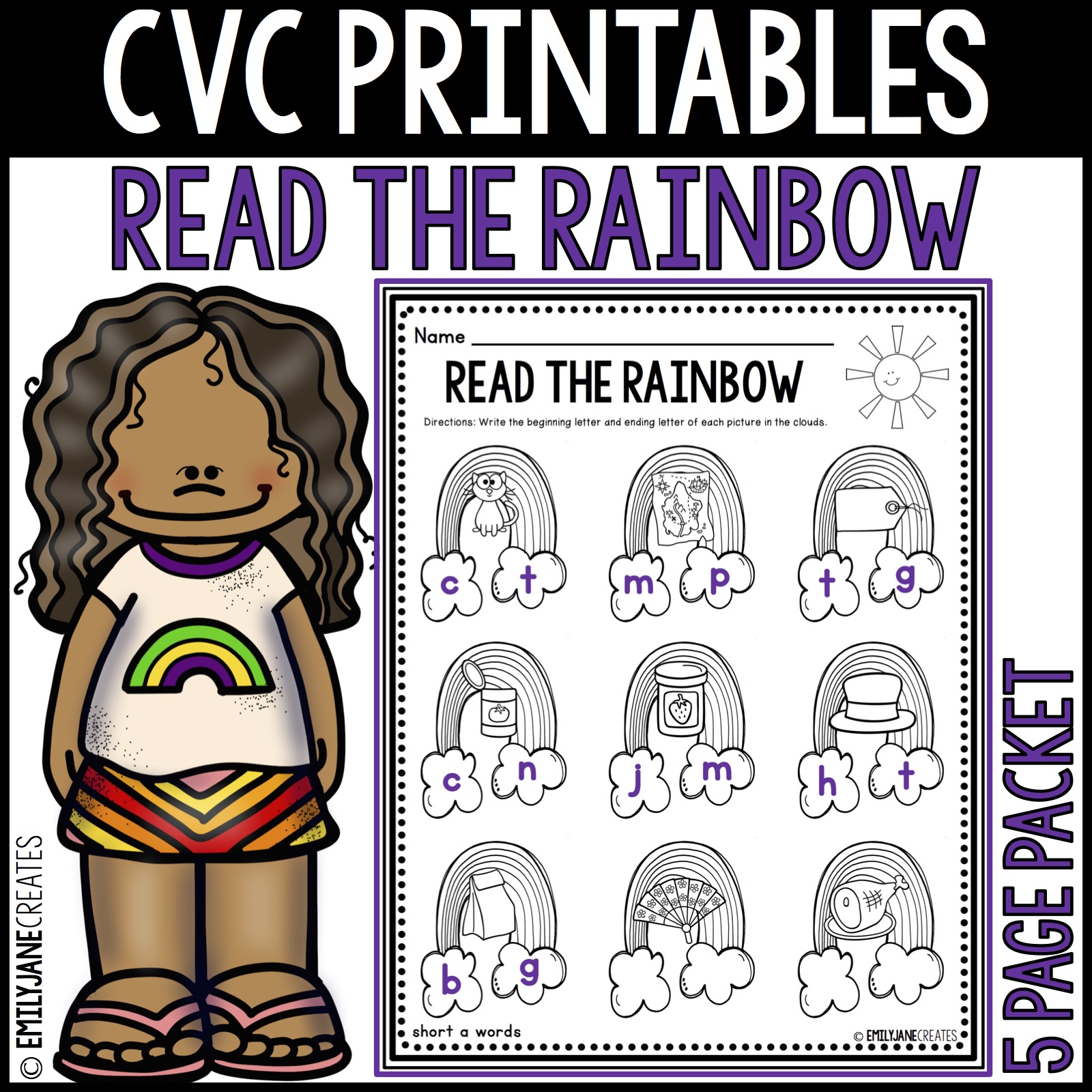 Emily Jane Creates: CVC PRINTABLES MEGA BUNDLE-12 PACKETS INCLUDED