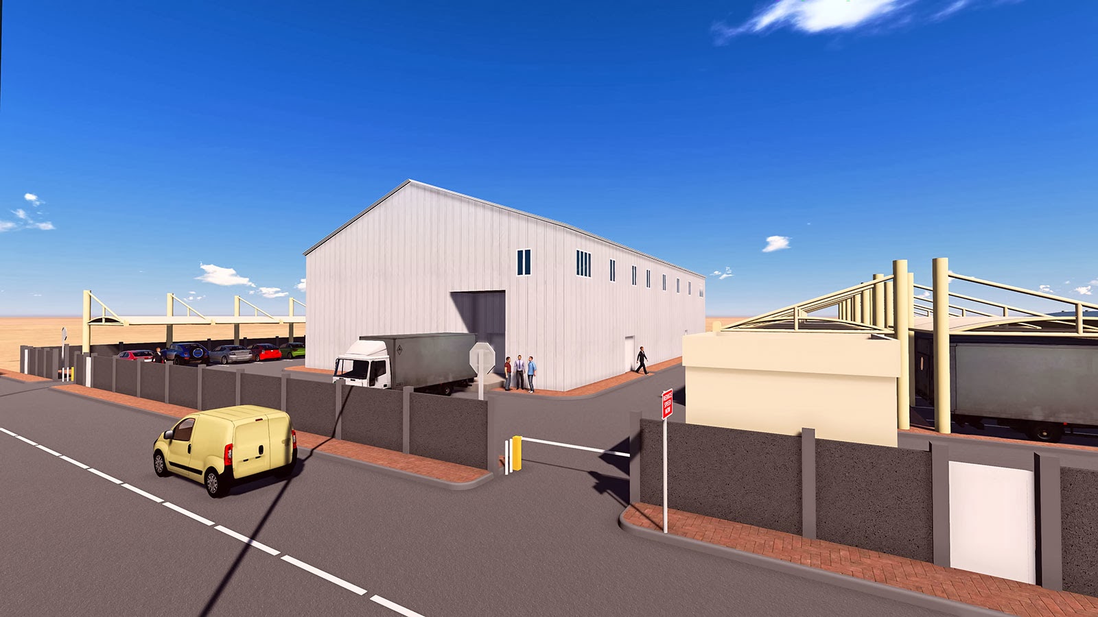 3D Visual Designs: Factory Perspective View