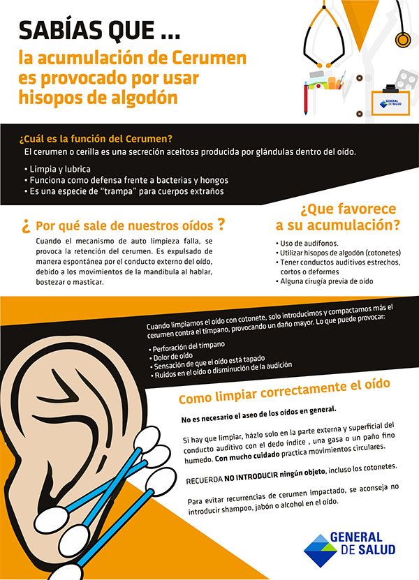 ¿SABÍAS QUE.. LA ACUMULACIÓN DE CERUMEN ES PROVOCADO POR USAR HISOPOS ...