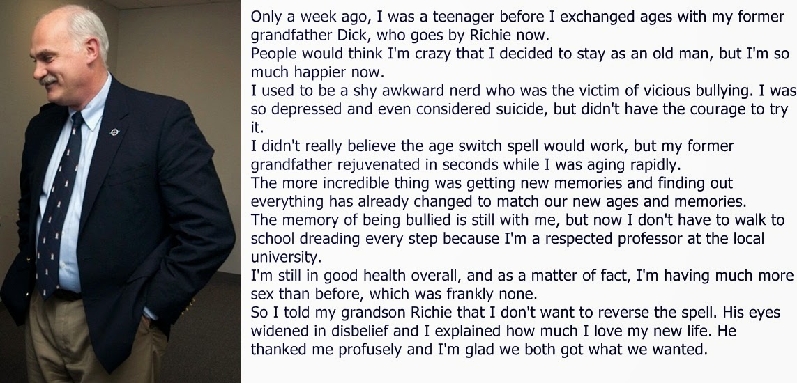 YoungTrevor's male body swap caps: Grandpa Becomes Happy - Jeff's POV