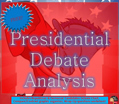 Classroom Freebies Too: FREE! Presidential Debate Analysis Chart (Civics)