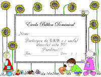 Dicas Escola Dominical: Diplomas Escola Bíblica Dominical