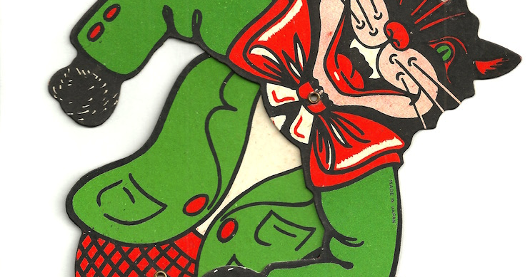 The Paper Collector: Jolly Cat, articulated paper doll, ca. 1950s