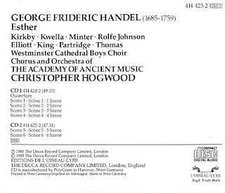 makdelart - classique: Handel - Esther (1718) (Christopher Hogwood) [2CDs]