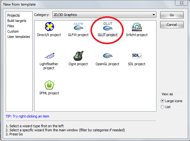 Graficación: Programa inicial de code blocks